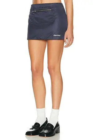Miu Miu Nylon Gazare Pile Skirt