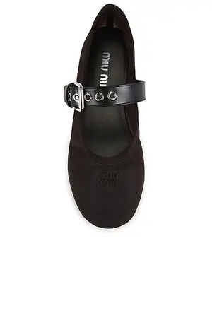 Miu Miu Ballerina Flats With Buckle Detail - Moro