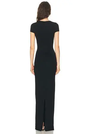 Eterne Cap Sleeve Maxi Dress - Black