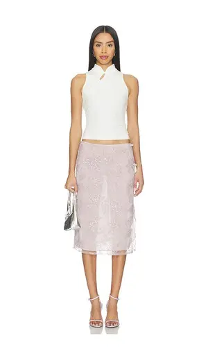 SAU LEE Tao Knit Top With Asymmetrical Closure