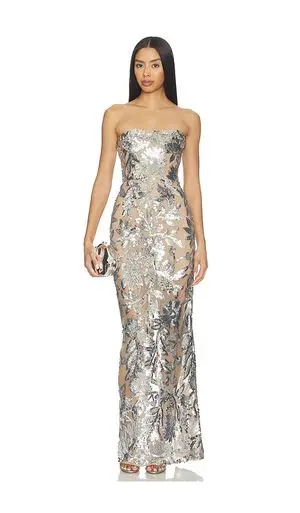 BRONX BANCO Dahlia Strapless Sequin Maxi Dress