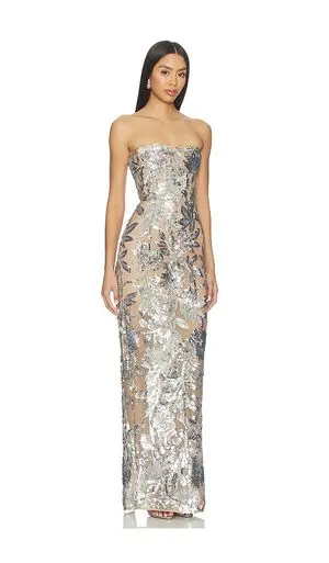 BRONX BANCO Dahlia Strapless Sequin Maxi Dress
