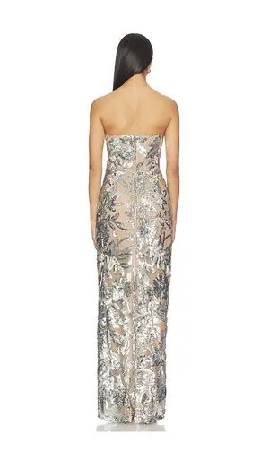 BRONX BANCO Dahlia Strapless Sequin Maxi Dress