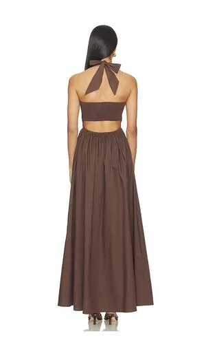 Susana Monaco Poplin Tie Halter Dress - Brown