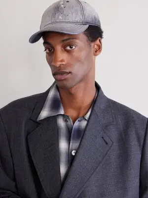 Our Legacy Distressed Denim Baseball Cap - Gray