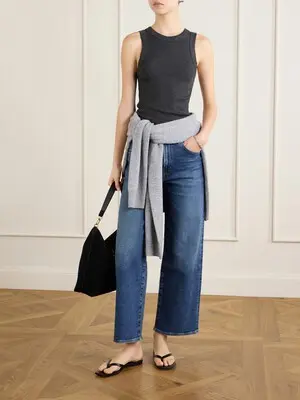 AGOLDE Leigh Ribbed Tank Top - Gray