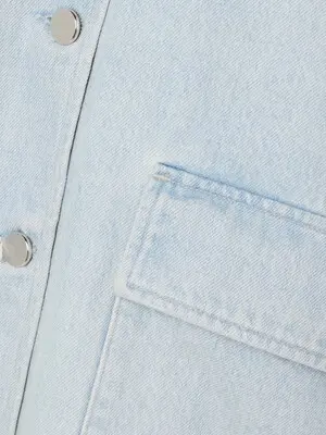 AGOLDE Maria Mcmanus Oversized Leather-trimmed Denim Jacket - Blue