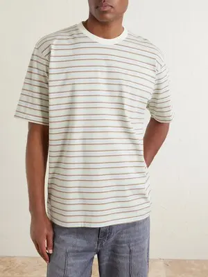 Auralee Striped Cotton-jersey T-shirt
