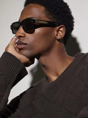 Bottega Veneta Intrecciato Square-frame Sunglasses