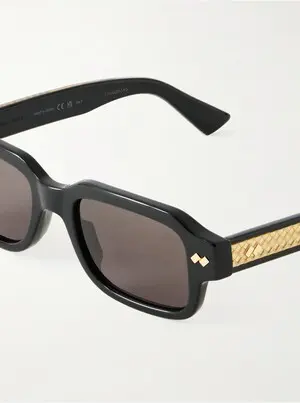 Bottega Veneta Intrecciato Square-frame Sunglasses