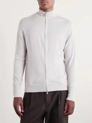 Eleventy Wool Zip-up Cardigan - Neutrals