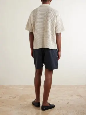 Auralee Straight-leg Garment-dyed Cotton Chino Shorts