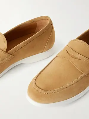 Kiton Suede Penny Loafers