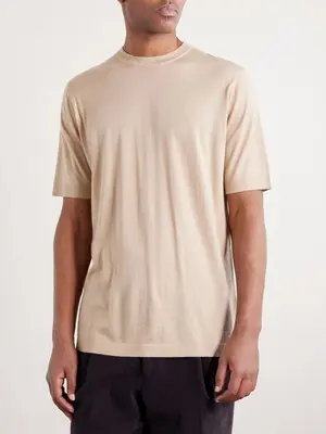 Thom Sweeney Cashmere And Silk-blend Knitted T-shirt