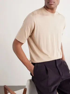 Thom Sweeney Cashmere And Silk-blend Knitted T-shirt