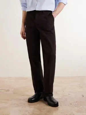 Purdey Straight-leg Stretch Cotton-twill Trousers