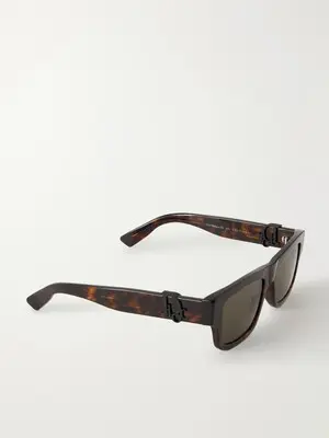 Dior Oblique S3i Rectangular-frame Acetate Sunglasses - Brown