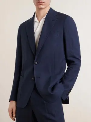 DE PETRILLO Linen Single-breasted Blazer