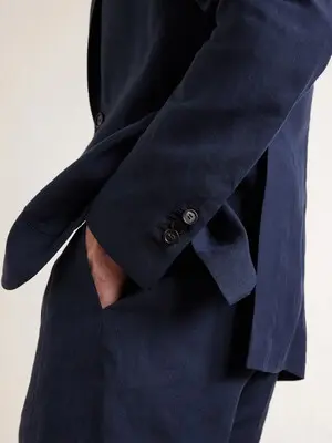 DE PETRILLO Linen Single-breasted Blazer