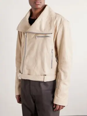 Rick Owens Dracubiker Leather Jacket - Neutrals