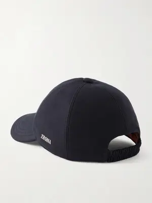 Zegna Embroidered Cotton-twill Baseball Cap - Black