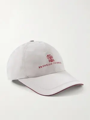 Brunello Cucinelli Logo-embroidered Cap - Gray
