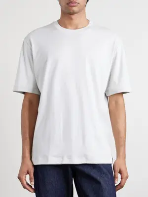 Eleventy Cotton And Modal-blend Jersey T-shirt - Neutrals
