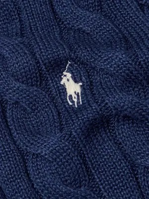 Polo Ralph Lauren Driver" Logo-embroidered Cable-knit Cotton Sweater - Navy