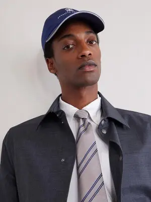 Brunello Cucinelli Embroidered Cap - Blue