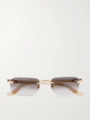 Cartier Signature C Square Frame Sunglasses - Gold