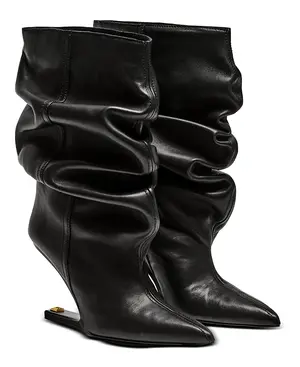 Balmain Smooth Leather Ankle Boots - Black