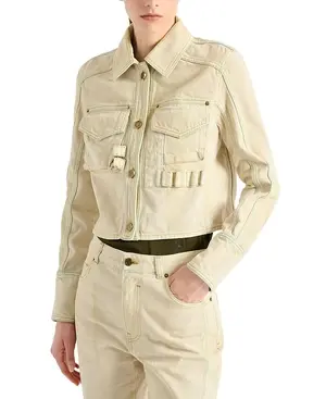Balmain Faded Denim Trucker Jacket - Beige