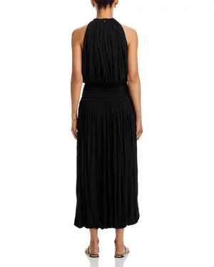 TOTEME Soft Gathered Midi Dress - Black