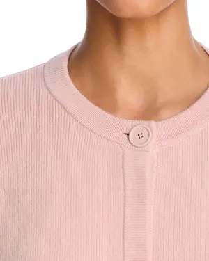 TOTEME Cropped Wool Blend Cardigan - Flamingo