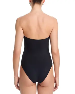 TOTEME Ribbed Strapless One-piece Swimsuit - Black