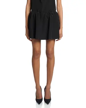 Wardrobe.NYC Ruched Mini Skirt - Black