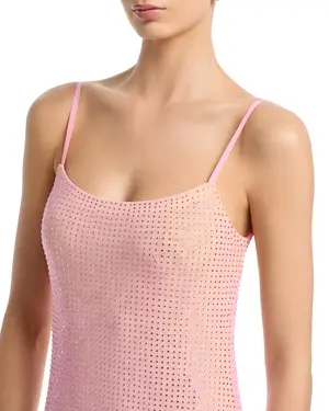 AREA Crystal Embellished Low Back Dress