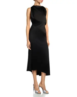 Victoria Beckham Sleeveless Draped Midi Dress