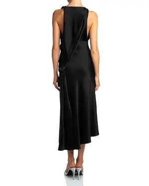 Victoria Beckham Sleeveless Draped Midi Dress