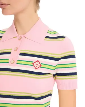 Casablanca Stripe Fitted Polo