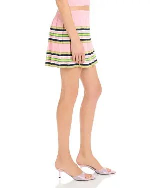 Casablanca Stripe Mini Pleated Skirt - Multi