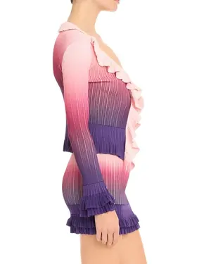Casablanca Gradient Ruffle Top - Pink