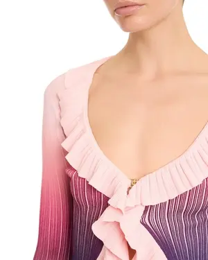 Casablanca Gradient Ruffle Top - Pink