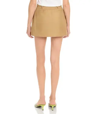 Casablanca Zip Front Mini Skirt - Beige