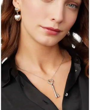 ORADINA Sterling Key Pendant Necklace