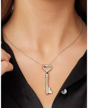 ORADINA Sterling Key Pendant Necklace