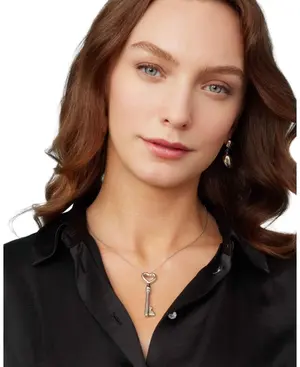 ORADINA Sterling Key Pendant Necklace