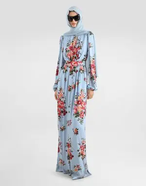 Dolce & Gabbana Flower Bouquet-print Charmeuse Dress - Multicolor