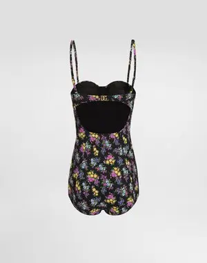 Dolce & Gabbana Floral-print Balconette One-piece Swimsuit - Multicolor