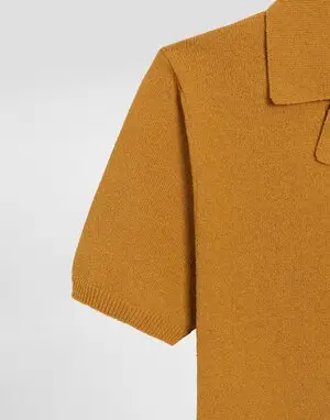 Dolce & Gabbana Linen-cotton Knit Polo Shirt - Yellow
